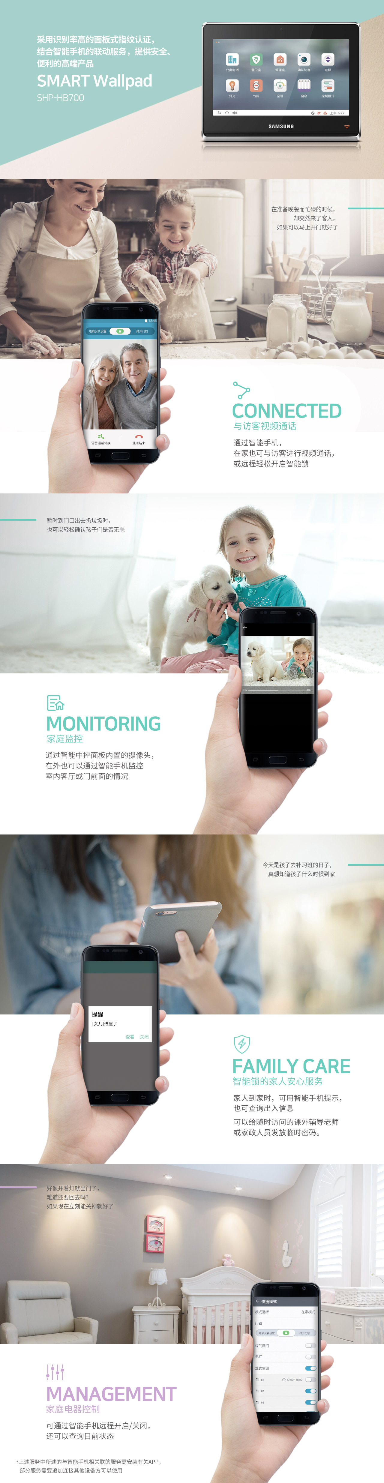 SHP-HB700 | 智能中控面板 | 智能家居 | 产品概览 | 直帮智能锁官网