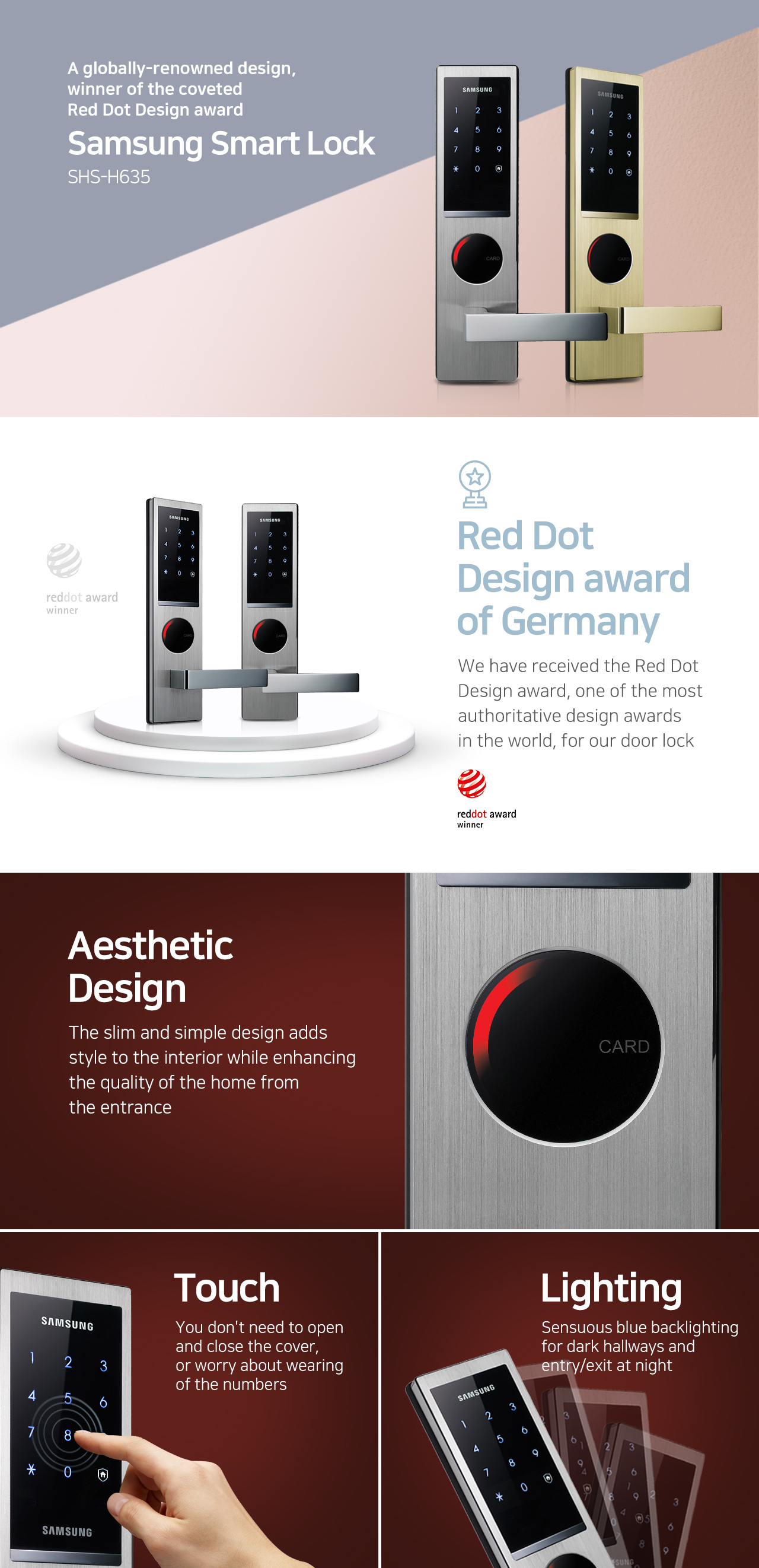 SHS-H635 | Lever | Smart Doorlock | Product | Zigbang Smart Home